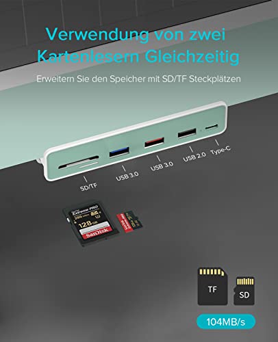 ZIKE USB C Hub for iMac, 7-in-1 USB C Adapter with 4K HDMI, USB C 5Gbps ...
