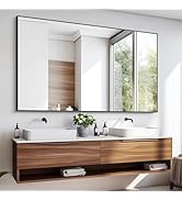 Amazon.com: KOCUUY 24x48 Inch Large Black Wall Mounted Mirror,Aluminum ...