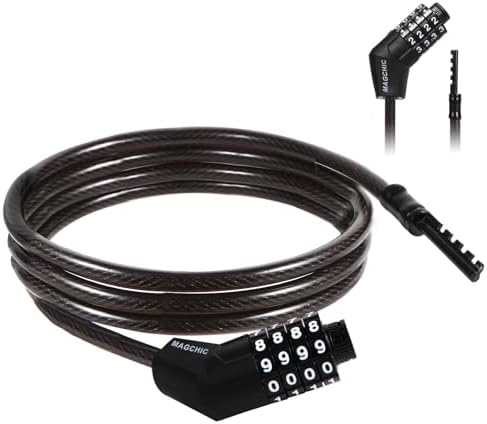 Amazon.com: MAGCHIC Cable Lock, 4 Digit Resettable Combination Bicycle ...