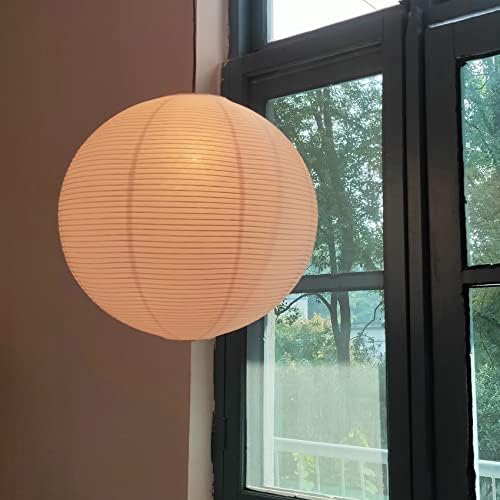 Henjjras 23inch White Round Paper Lamp shade,Chinese Lanterns,Pendent ...