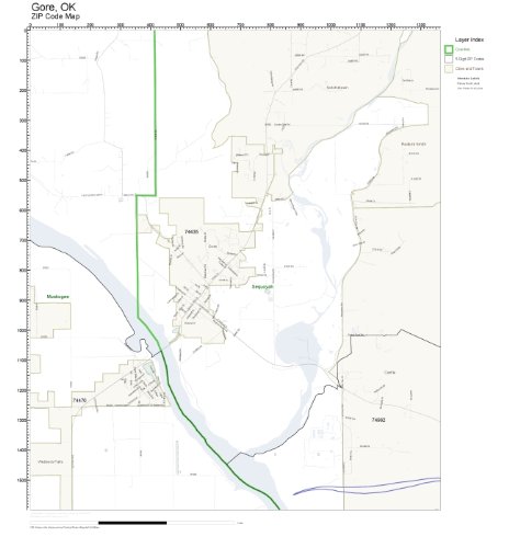 ZIP Code Wall Map of Gore, OK ZIP Code Map Not Laminated: Amazon.com ...