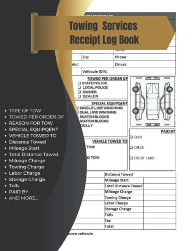 Towing Services Receipt Log Book:towing receipt invoice towing - Want ...