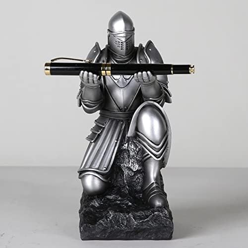 Amazon.com: MACLARONX Kneeling Knight Pen Holder with Sword Medieval ...
