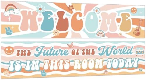Amazon.com: ZOiiWA 2 Pack Groovy Retro Classroom Decorations Boho ...