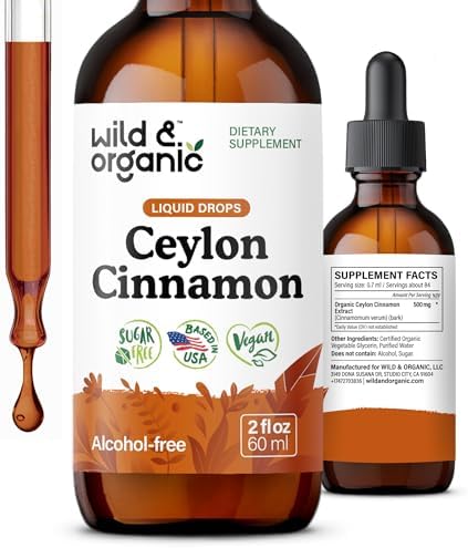 Amazon.com: Wild & Organic Ceylon Cinnamon Extract Liquid Drops 500mg ...