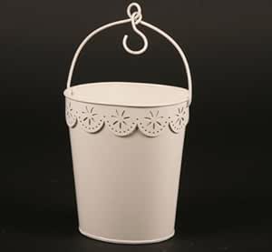 Amazon.com: Cream Coloured Metal Peg Bucket/Planter 16Cm X 15Cm X 12Cm ...