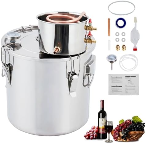 Amazon.com: Alcohol Still 5Gal/19L Alcohol Distiller Stainless Steel ...
