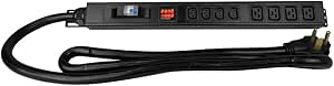 Amazon.com: Generic Metered-Breaker PDU, 240V, L6-50P, 50A, 12000W, 4 C13 & 4 C19 Outlets, Black ...
