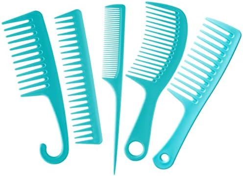 Amazon.com : 5 PCS Hair Comb Set Wide Tooth Comb for Detangling Fine ...