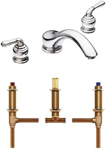 Moen T951-4792 Monticello Two-Handle Low Arc Roman Tub Faucet with ...