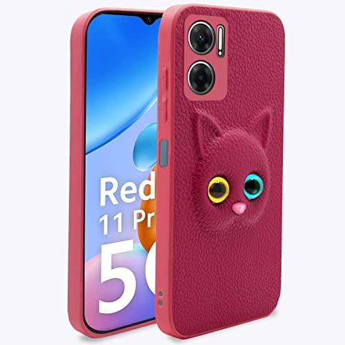 Pikkme Redmi 11 Prime 5G Back Cover for Girls | Cute Cat Leather Finish ...