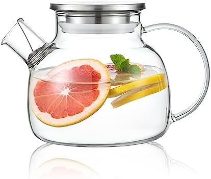 Amazon.com: CnGlass Glass Teapot 30.4oz Stovetop Safe,Clear Tea Kettle ...