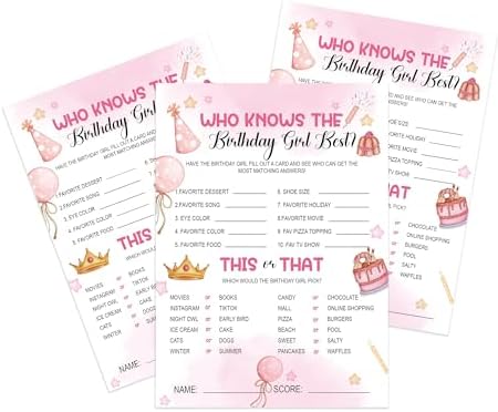 Amazon.com: WKBG03: Know the Birthday Girl Best - Pink Party Cards ...