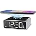 NOKLEAD Small Metal Alarm Clock with Qi Wireless Charging - Clear ...