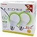 Amazon | 東芝(TOSHIBA) LED電球 60W相当 広配光 昼白色 E26口金 2P 密閉器具対応 LDA7N-G/K60V1RP | 東芝(TOSHIBA) | ホーム＆キッチン