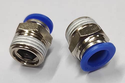 CRAFTSFY 1/2" X 12 MM OD Pneumatic Push Type Male Connector Push in ...