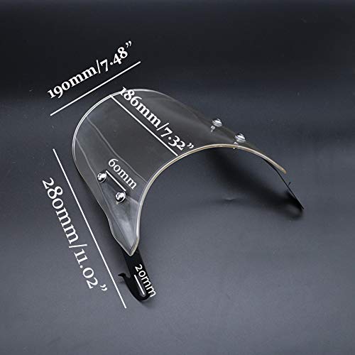 HONGPA Motorcycle Windshields Universal Windscreen w/Mount Bracket Fit ...