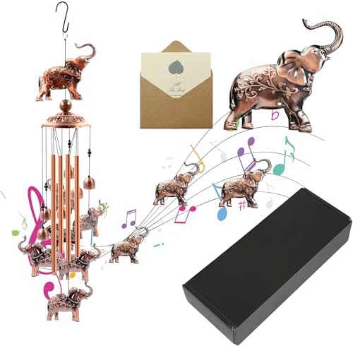 Amazon.com: George S. Chen Imports Wind Chime Round Top Elephant Family ...