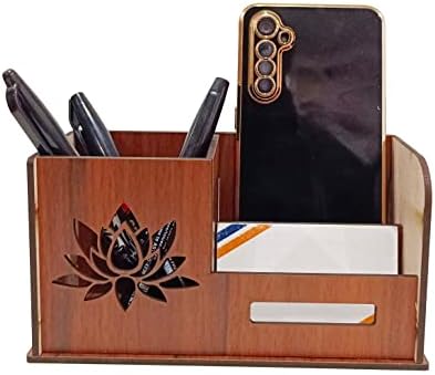 Myenal flower design Pen stand card holder for study table MDF Pencil ...