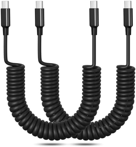 Amazon.com: USBC to USBC Cable for Car, 3FT Coiled USB C Charge Cable ...