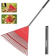 Amazon.com : Garden Leaf Rake, 65.7" Garden Rakes with Foldable ...