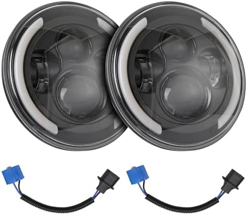 Amazon.com: DriSentri 7 Inch LED Headlights Round 2pcs Halo Headlight ...