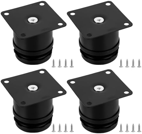 HAOCHEN 4 Pcs Black Adjustable Legs, Stainless Steel Furniture Feet ...