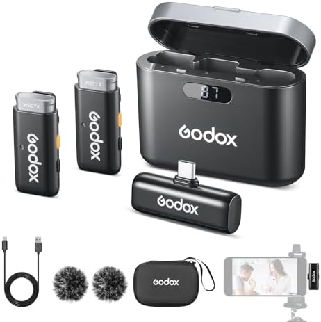 Amazon.com: GODOX WES2 Kit2 Wireless Microphone for Camera/PC/Android ...