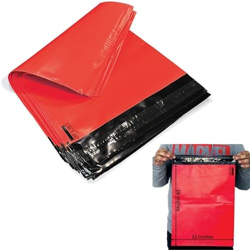 JeeJaan® 100 Pcs of Red Parcel Bags 12 x 16 in Mailer 305 x 405 mm ...