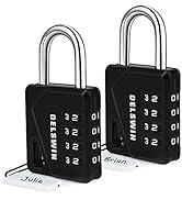 DELSWIN 4 Digit Combination Disc Padlock with Hardened Steel Shackle ...