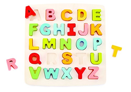 Wooden Alphabet Puzzle Chunky Letters ABC Puzzle Board