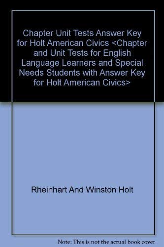 Chapter and Unit Tests for English Language Learners and Special Needs ...