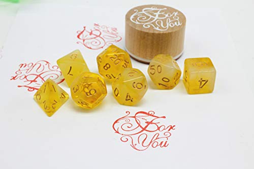 Snapklik.com : DND Dice Set Yellow & Milky RPG Polyhedral Dice Fit ...