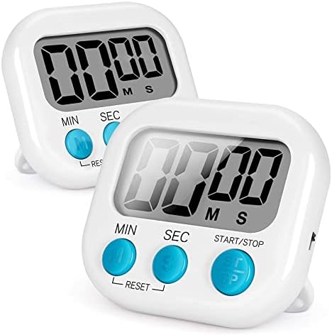 2 PCS Kitchen Timer Magnetic, Digital Timer with Loud Alarm for Kids ...