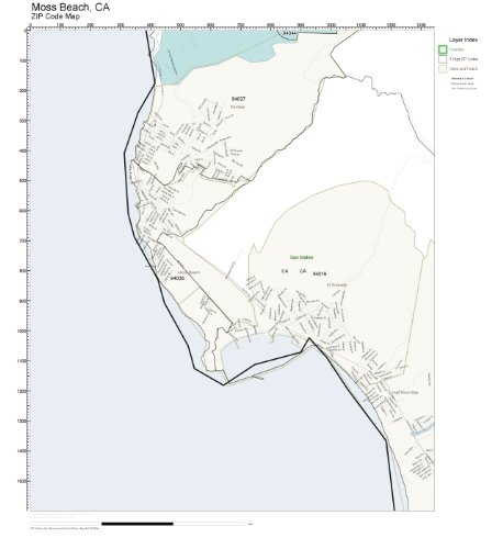 ZIP Code Wall Map of Moss Beach, CA ZIP Code Map Not Laminated: Amazon ...