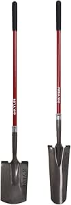 Amazon.com : KYLIN Heavy Duty Long Fiberglass Handle Shovel 2-Piece Set, for Digging, Gardening ...