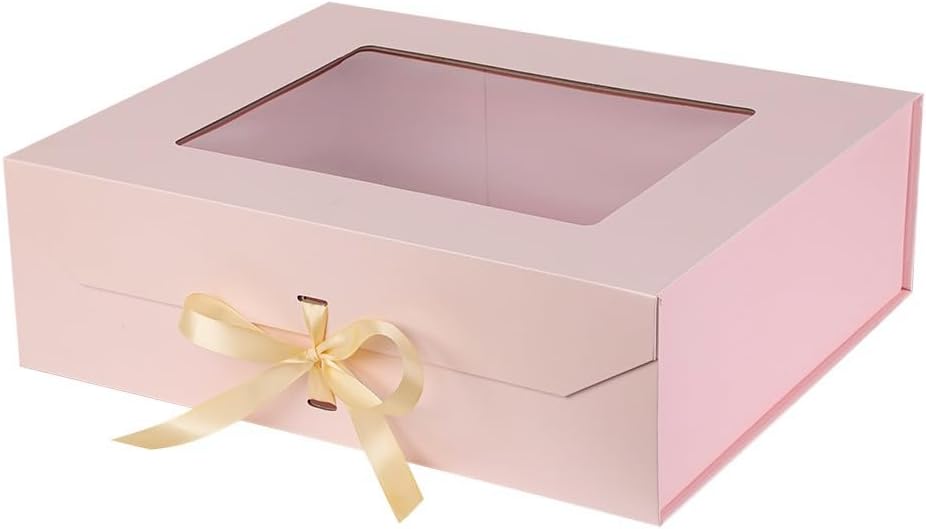 Amazon.com: PLINJOY Extra Large Pink Gift Box for Presents with Ribbon ...