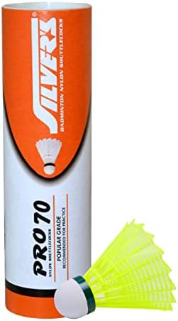 Silver's Nylon Shuttle Cock Pro-70, Pack of 6 (Yellow) : Amazon.in ...