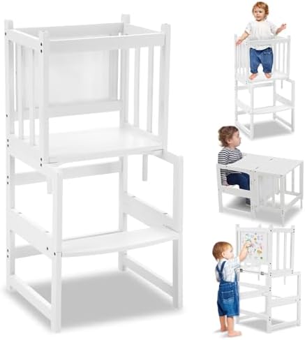 Vocpy Toddler Tower for Toddlers and Kids 1-6 Years, 3-in-1 Collapsible ...