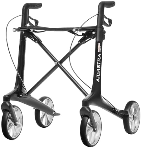 Amazon.com: Helavo Carbon Ultralight Rollator Walker, 4 Wheel Walker ...