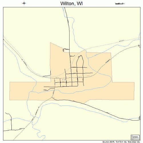 Large Street & Road Map of Wilton, Wisconsin WI - Printed poster size ...