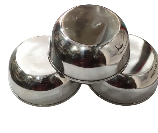Buy RAJA Stores- Stainless Steel katori/Bowl Set for Serving Halwa, Ice ...