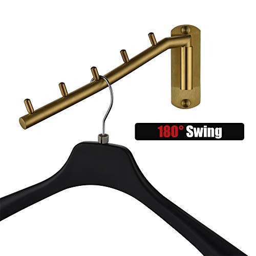 JQK Folding Clothes Hanger Rack, Stainless Steel Swing Arm Hook Holder ...