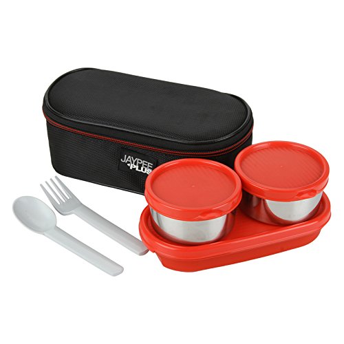 Buy Jaypee Plus Merewala Stainless Steel Lunch Box Set, 3-Pieces, Black ...