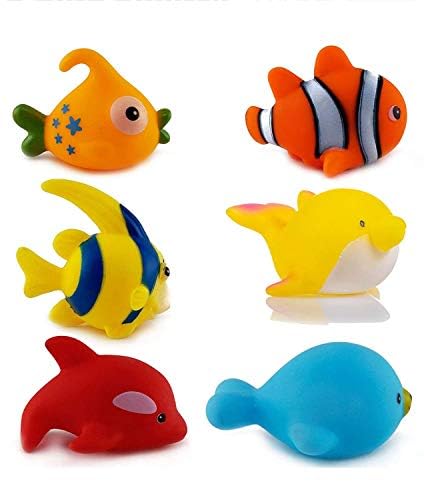 Buy WISHKEY Plastic Aquatic Fish Animals Bath Toys Set for Babies, Non ...