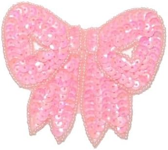 Amazon.com: Expo International 3 1/4" x 3" Bow Sequin Applique/Patch | Rose