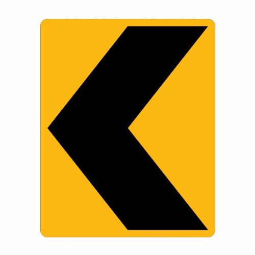 Tapco W1-8L Diamond Grade Cubed Railroad Sign, Legend "Left Chevron ...