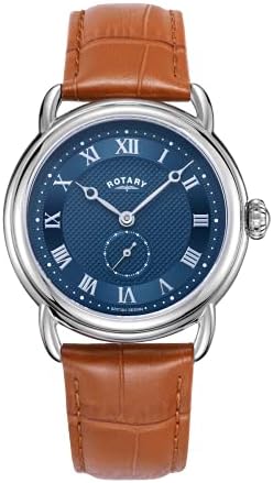 Rotary Vintage Mens Watch with Tan Leather Strap and Blue Dial GS02424 ...