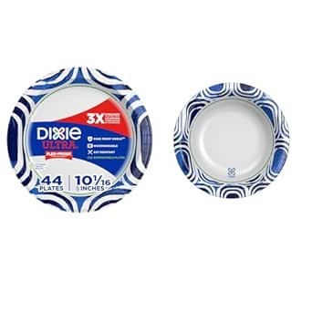 Amazon.com: Bundle of Dixie Ultra, 10 inch Paper Plates, 44 Count ...