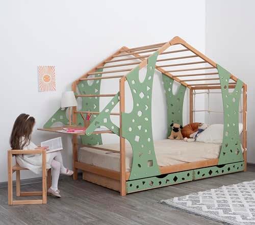 Amazon.com: BUSYWOOD Monkey Bed - Twin Bed Frame with Storage - Indoor ...